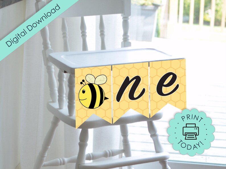 Printable DIY Banner Bumble Bee Party Decorations Numbers - Etsy