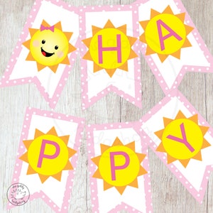 Printable DIY Banner Sunshine Birthday Party Custom Birthday Sun ...