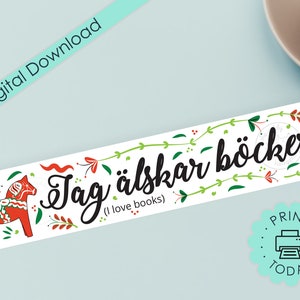 Printable DIY Bookmarks Dala Horse Swedish Dalahäst Red Sweden Dalarna ...