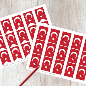 DIY Banner Printable Turkish Flag Bunting Garland Party Decorations ...