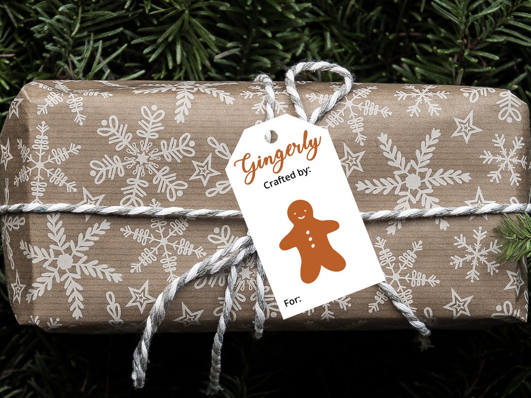 DIY Printable Labels Gingerbread Man Christmas Large TO FROM Tags ...