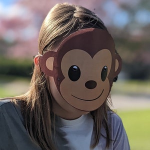 DIY Printable Monkey Masks Halloween Costume Girl Monkey Mask Pattern ...