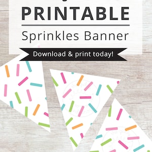 DIY Printable Sprinkle Banner Sprinkled Pink Garland Birthday Sign ...