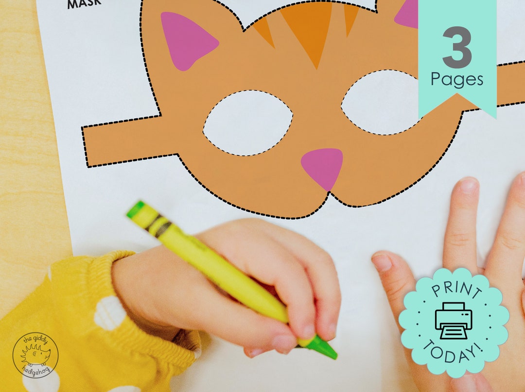 DIY Printable Cat Masks Halloween Costume Girl Kitten Mask - Etsy