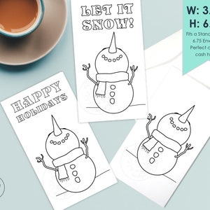 DIY Printable Coloring Card for Kids and Adults Christmas - Etsy