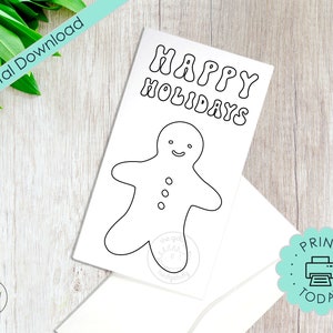 DIY Printable Coloring Card Kids Adults Christmas Greeting - Etsy