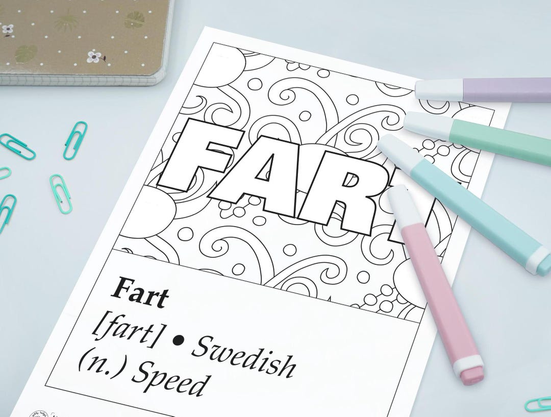 DIY Printable Learn Swedish Bad Words Adult Coloring Page Teach ...