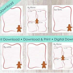DIY Printable Letter to Santa Christmas Wishlist Kids Dear Santa ...