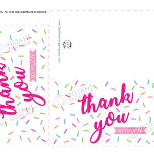 Printable DIY Sprinkle Thank You Cards Baby Shower Thank You - Etsy
