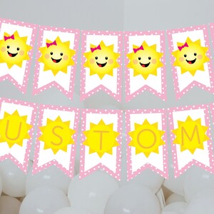 Printable DIY Banner Sunshine Birthday Party Custom Birthday - Etsy
