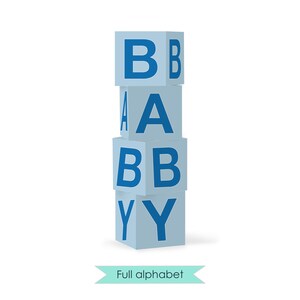 DIY Printable BABY Boy Gift Boxes Shower Birthday Photo Shoot Prop Cube ...