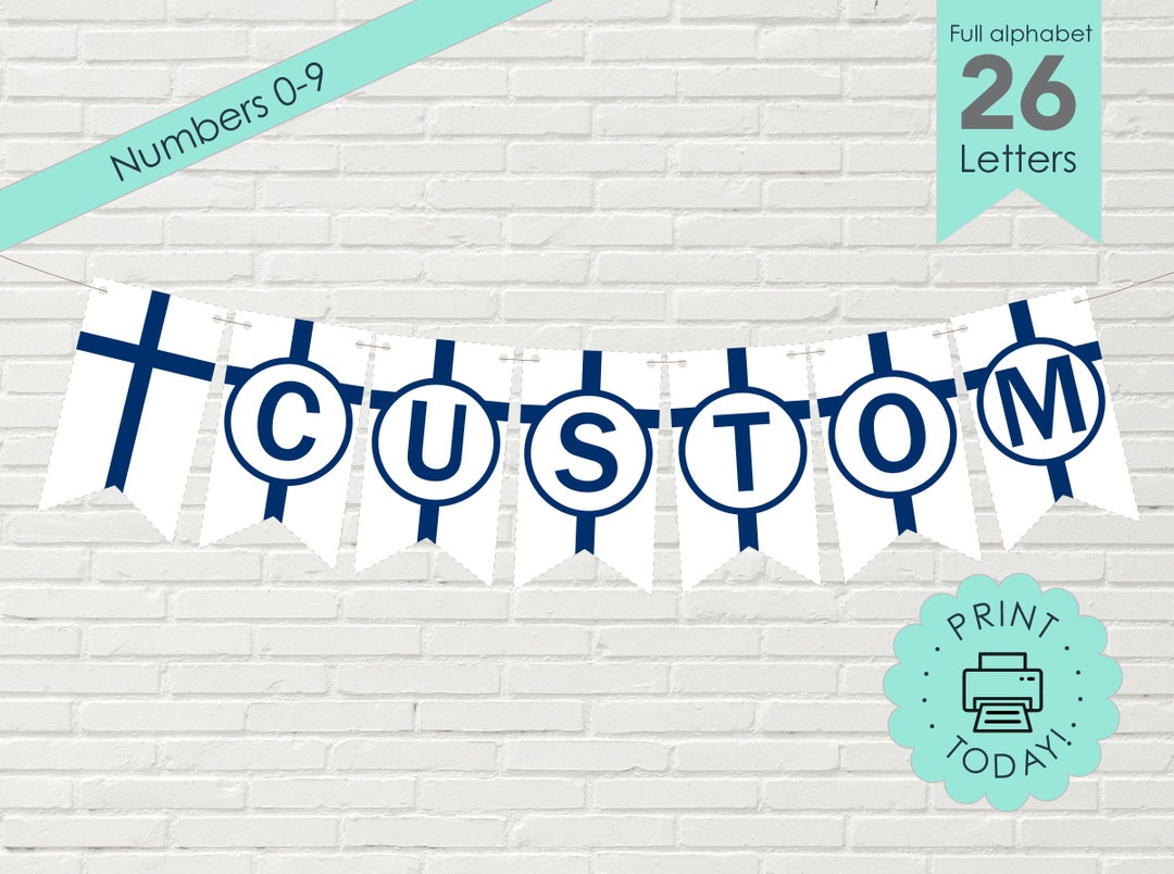 DIY Printable Banner Finnish Flags Finland Flag Template Sign Blue ...