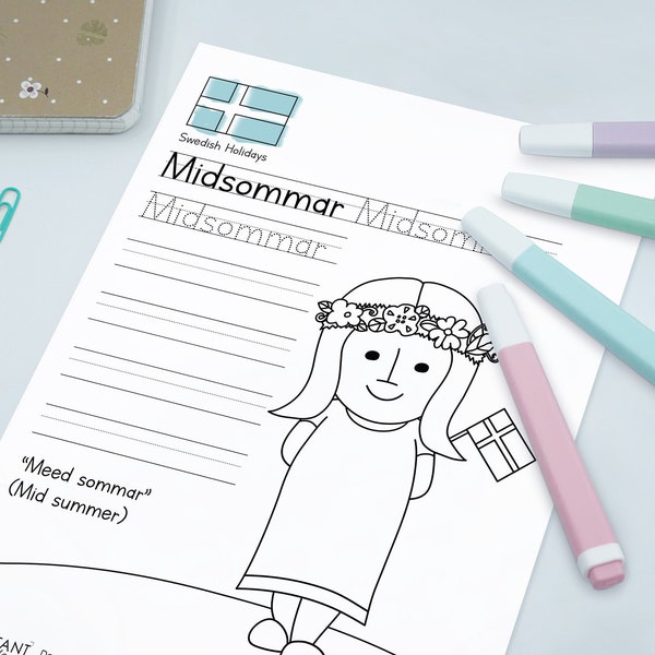 Midsommar Coloring Pages - Etsy