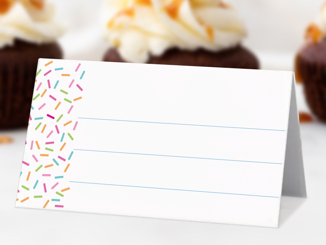 DIY Printable Sprinkle Food Cards Birthday Party Menu Tents Sprinkles ...