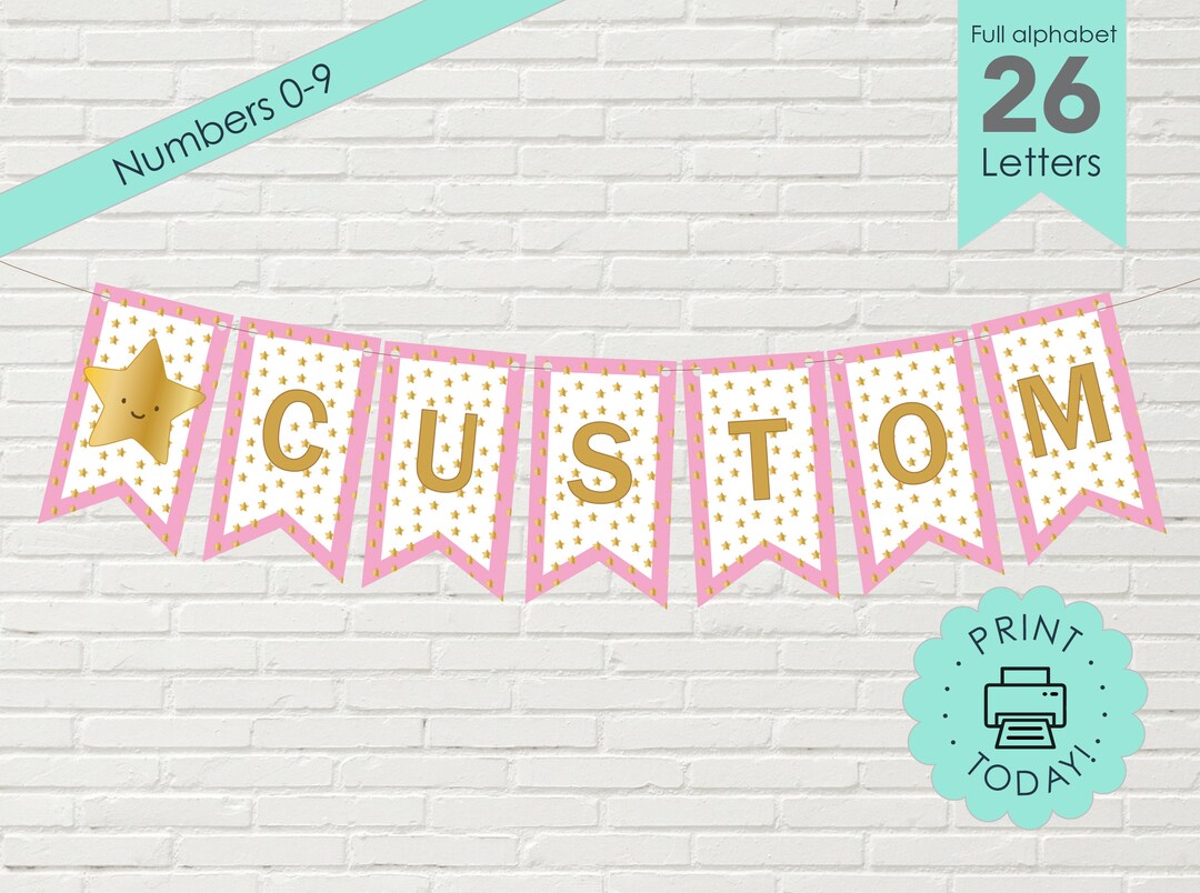 DIY Printable Banner Twinkle Little Star Themed Birthday Baby Shower ...