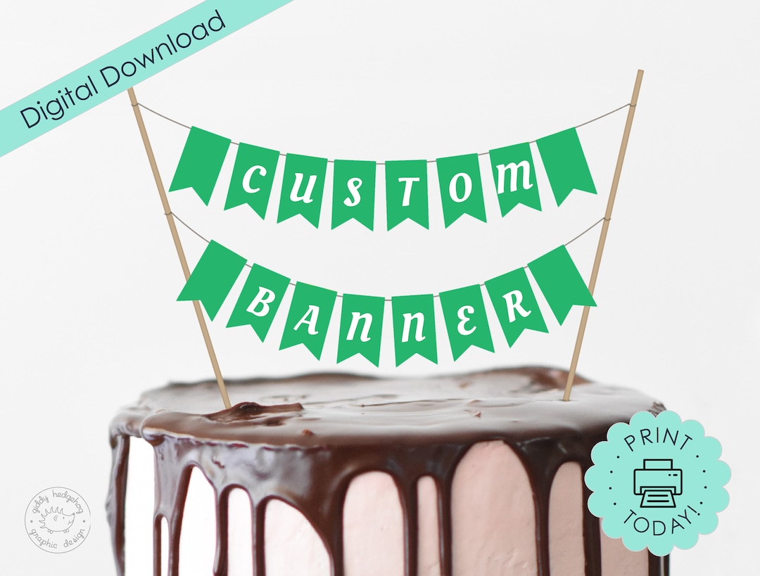 DIY Printable Cake Banner Personalized Party Dollhouse Decoration ...