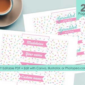 Printable DIY Sprinkle Water Bottle Label Girl Baby Shower Sprinkles ...