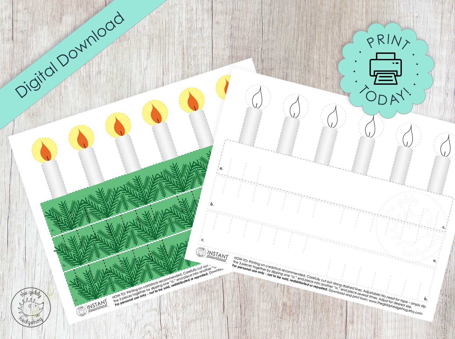 Printable Swedish Lucia Paper Crown Krona Candle Sweden Christmas Saint ...