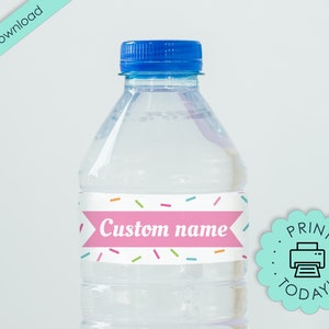 Printable DIY Sprinkle Water Bottle Label Girl Baby Shower Sprinkles ...