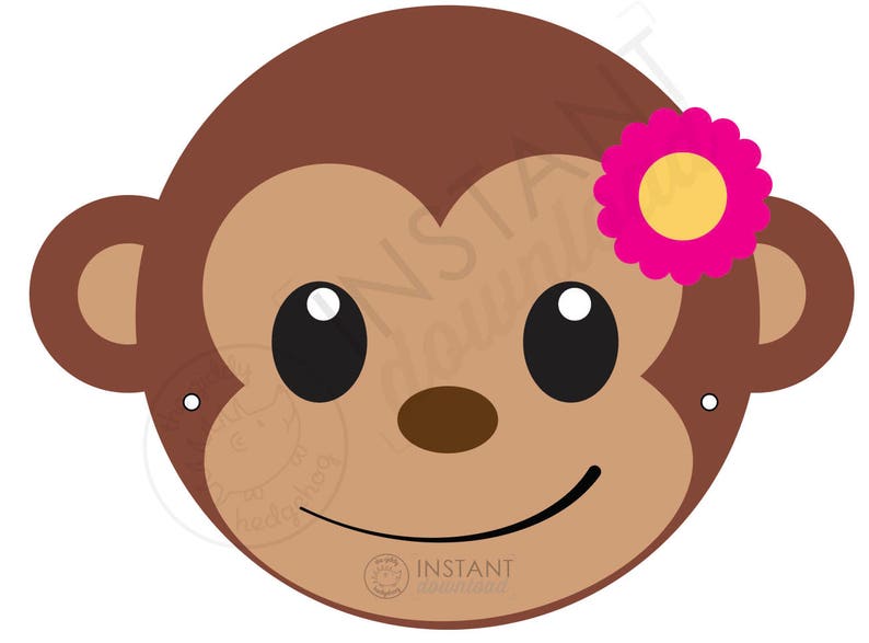 DIY Printable Monkey Masks Halloween Costume Girl Monkey Mask - Etsy