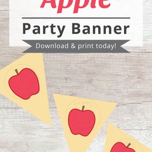 DIY Printable Apple Banner Birthday Flag Teacher Appreciation Apple of ...