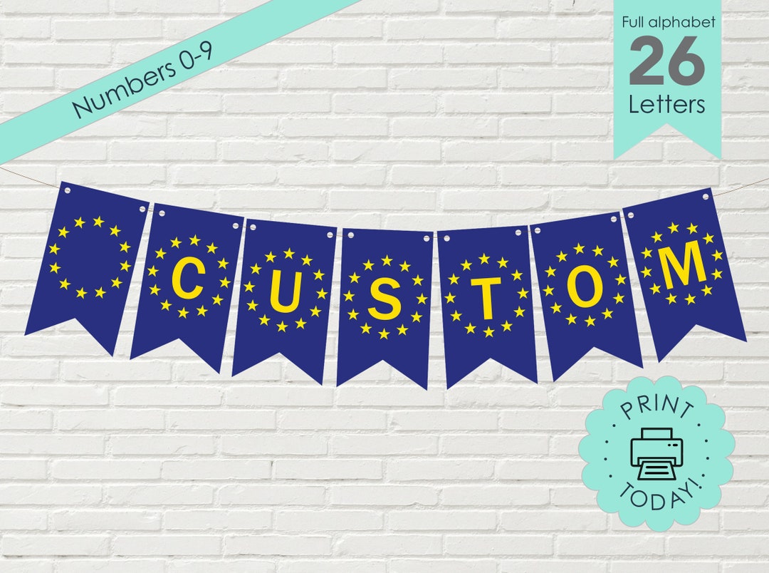 DIY Printable Banner Europe Flag European Union Sign Countries of the ...