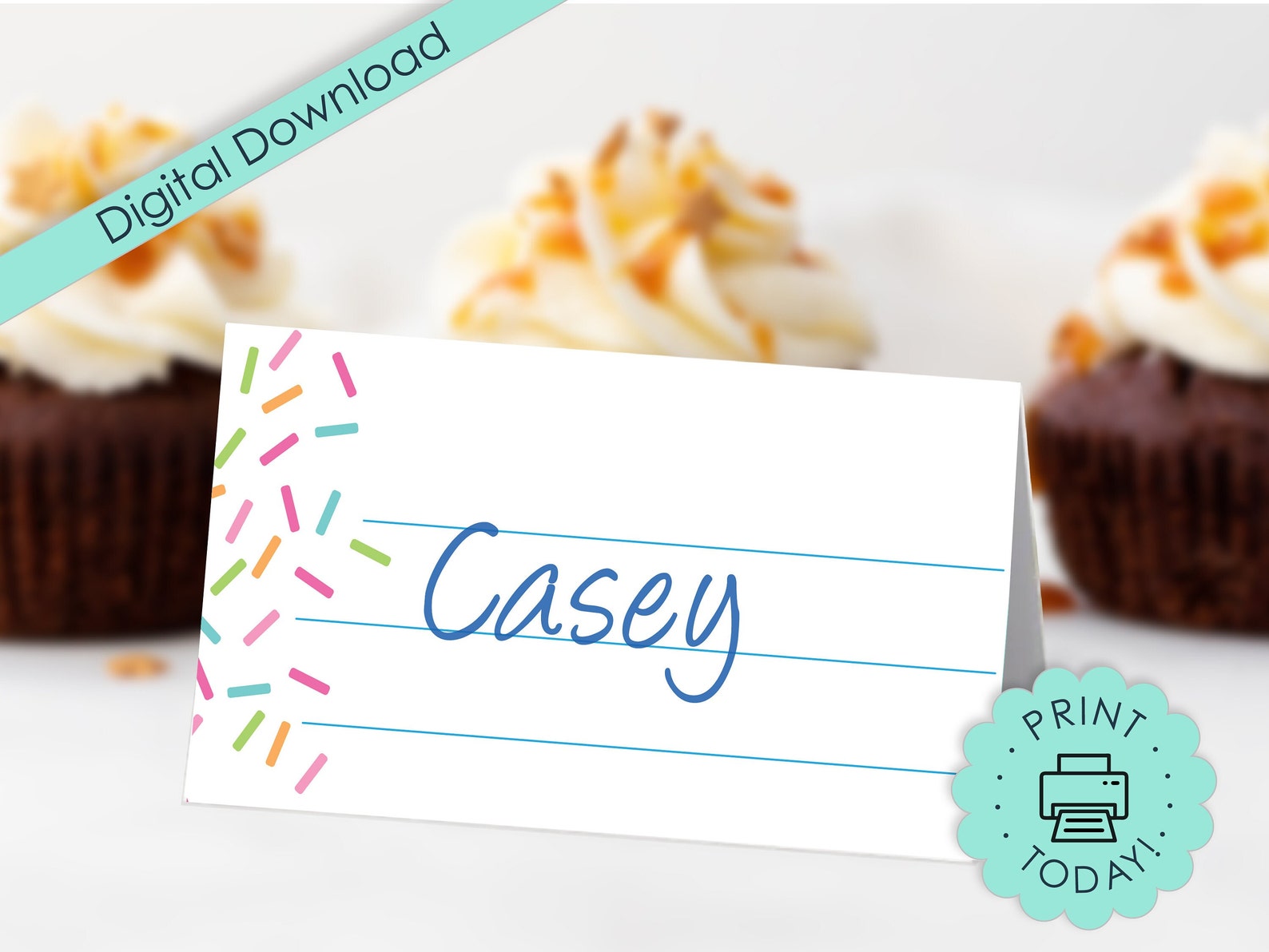 DIY Printable Food Cards Baby Sprinkle Allergy Form Sprinkles Party ...
