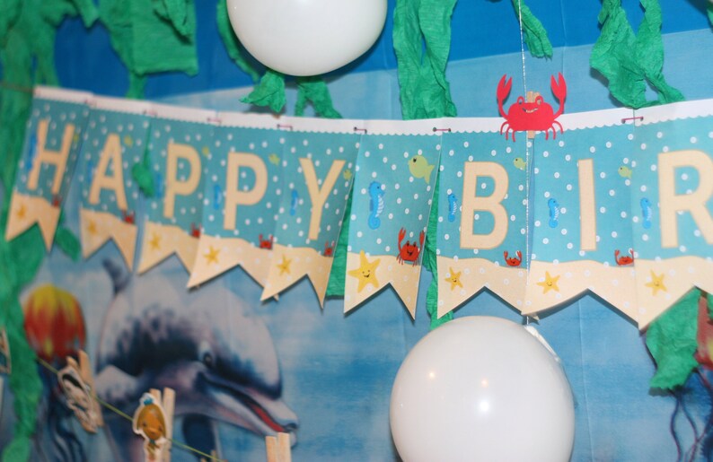 DIY Printable Banner Under the Sea Custom Name Ocean Birthday - Etsy