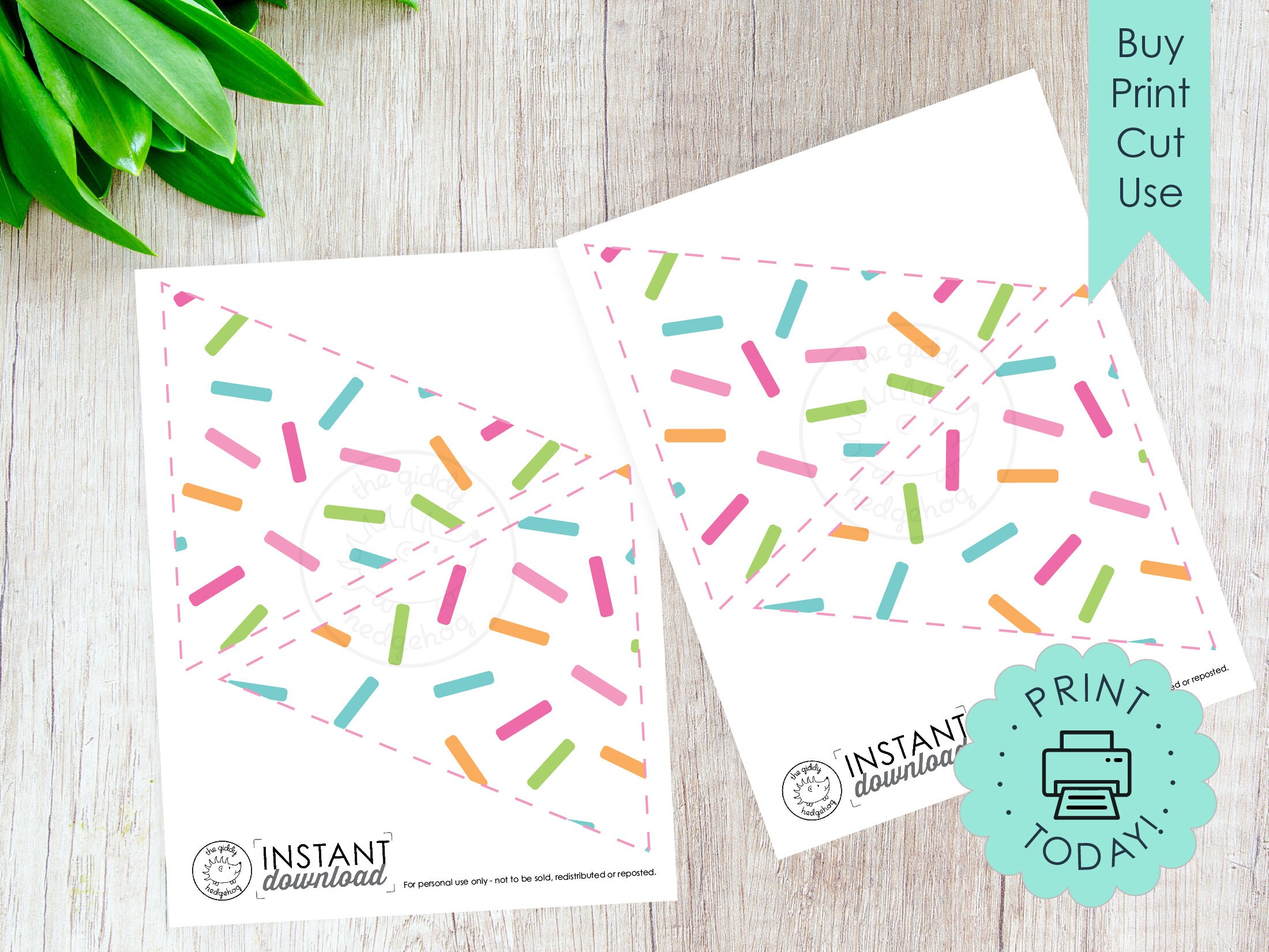DIY Printable Sprinkle Banner Sprinkled Pink Garland Birthday Sign ...