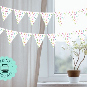 DIY Printable Sprinkle Banner Sprinkled Pink Garland Birthday Sign ...