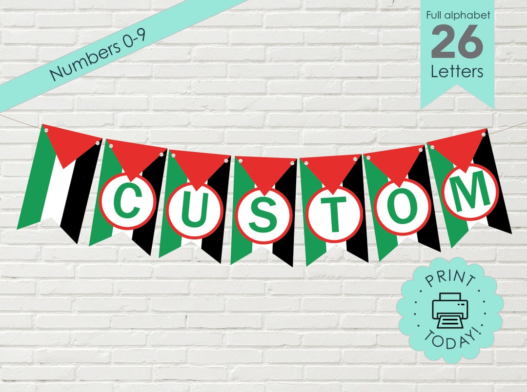 Banner Palestinian Flag Custom Palestine Sign Countries of the World ...