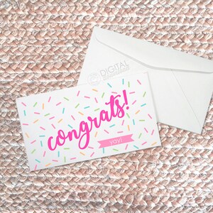 Printable DIY Sprinkle Thank You Cards Baby Shower Greeting Girl ...