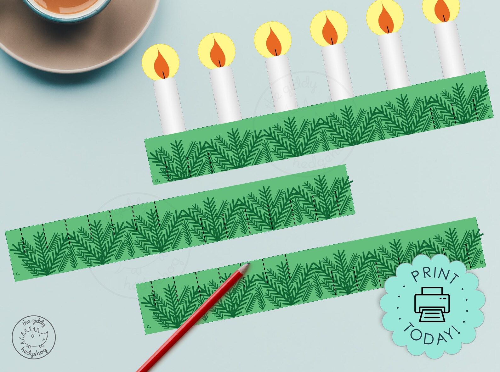 Printable Swedish Lucia Paper Crown Krona Candle Sweden Christmas Saint ...