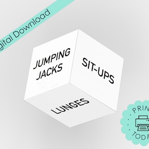 DIY Printable Workout Dice Cube Blocks Fun Exercise Yoga Poses Home ...