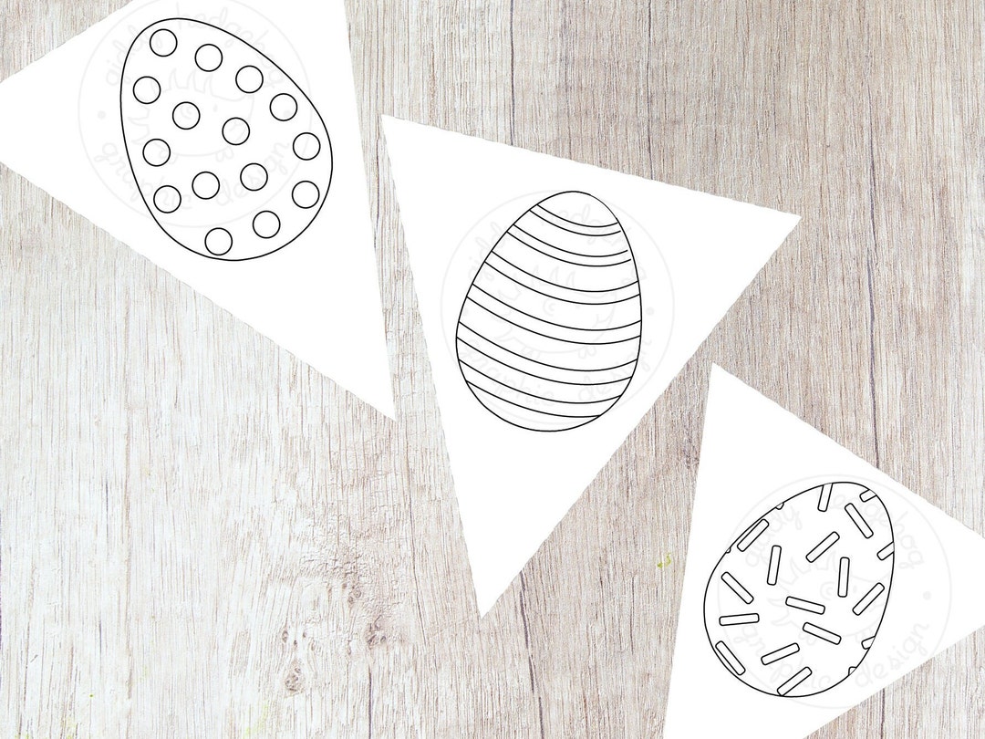 DIY Printable Easter Egg Banner Kids Craft Color Your Own Coloring Page ...