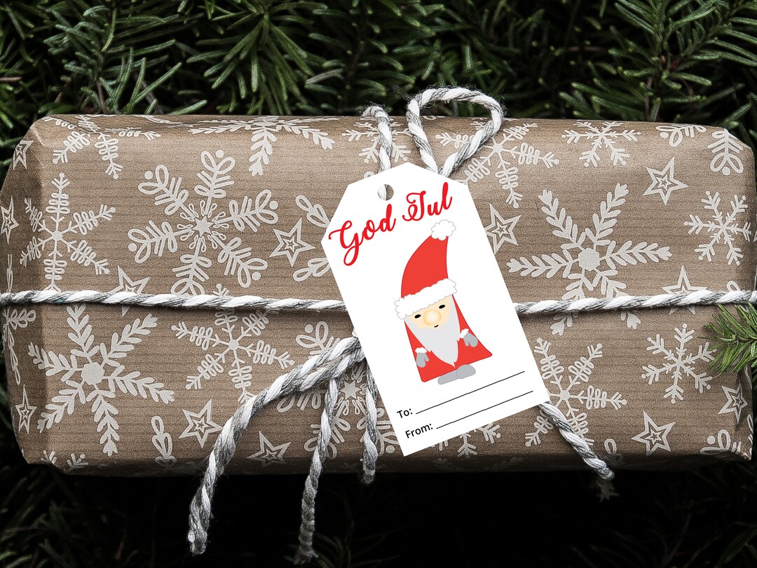 DIY Printable Swedish Christmas Tags TO FROM Present Gift Labels Sweden ...