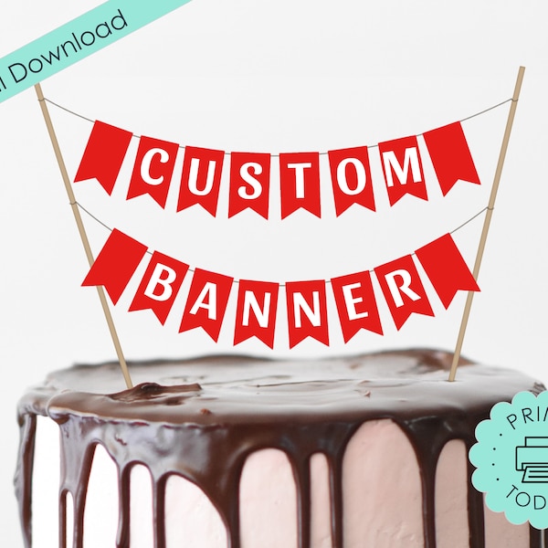 Banner Cake Topper - Etsy