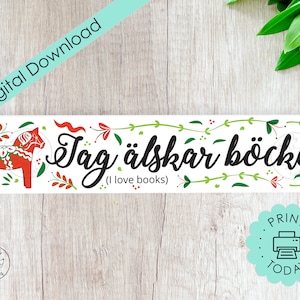 Printable DIY Bookmarks Dala Horse Swedish Dalahäst Red Sweden Dalarna ...