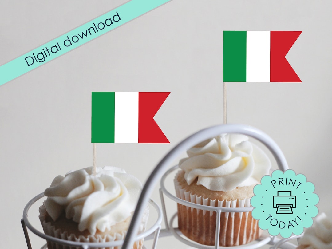 DIY Banner Printable Italian Flag Bunting Garland Party Decorations United Nations Countries ...