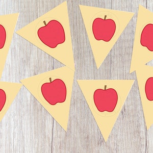 DIY Printable Apple Banner Birthday Flag Teacher Appreciation Apple of ...
