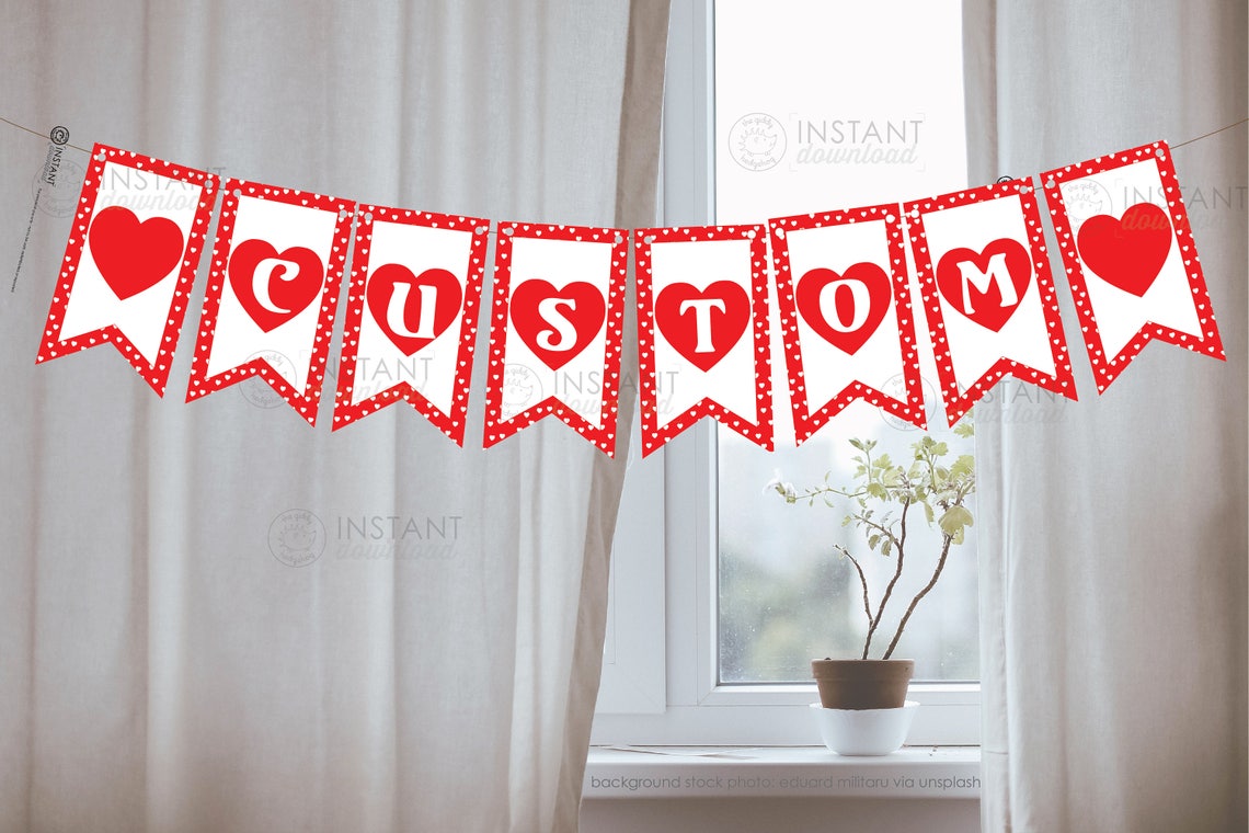 Printable DIY Banner Custom Name Sign Photo Prop Flags Classroom Wall ...