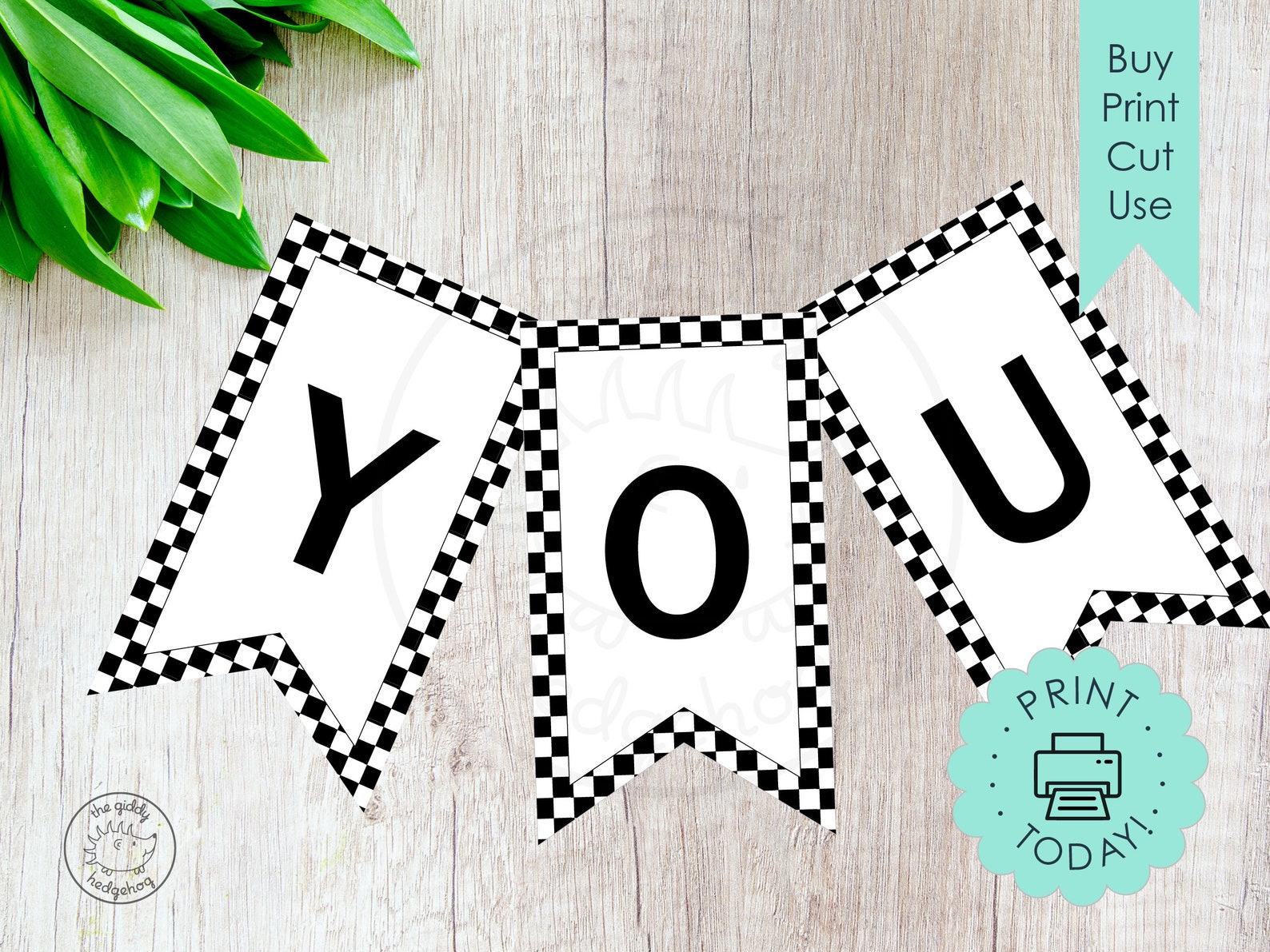 DIY Printable Banner Race Car Theme Custom Cars Birthday Black White ...