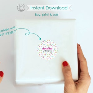 Printable Sprinkle Stickers Avery 22807 Favor Labels Pink Girl Baby ...