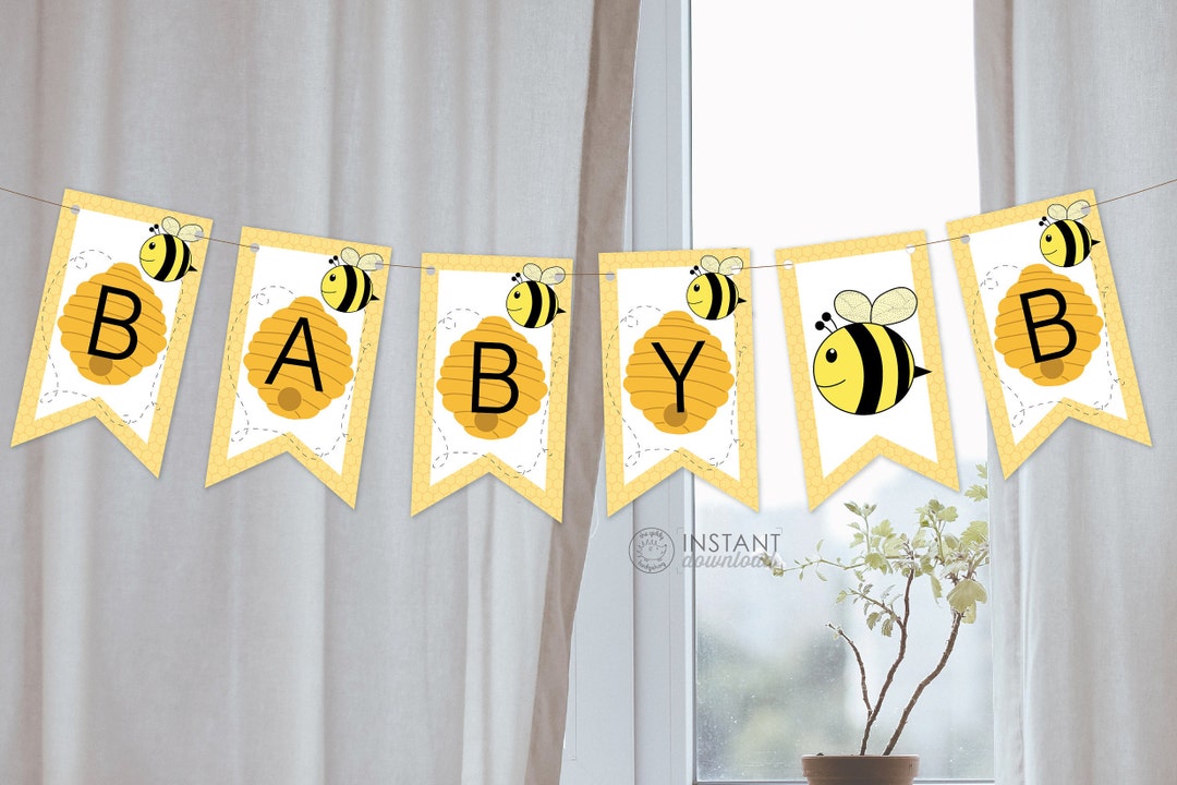 DIY Printable Banner Custom Bumble Bee Party Decorations Party Supplies ...