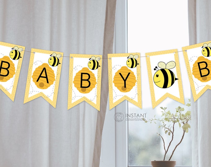 DIY Printable Banner Custom Bumble Bee Party Decorations Party - Etsy