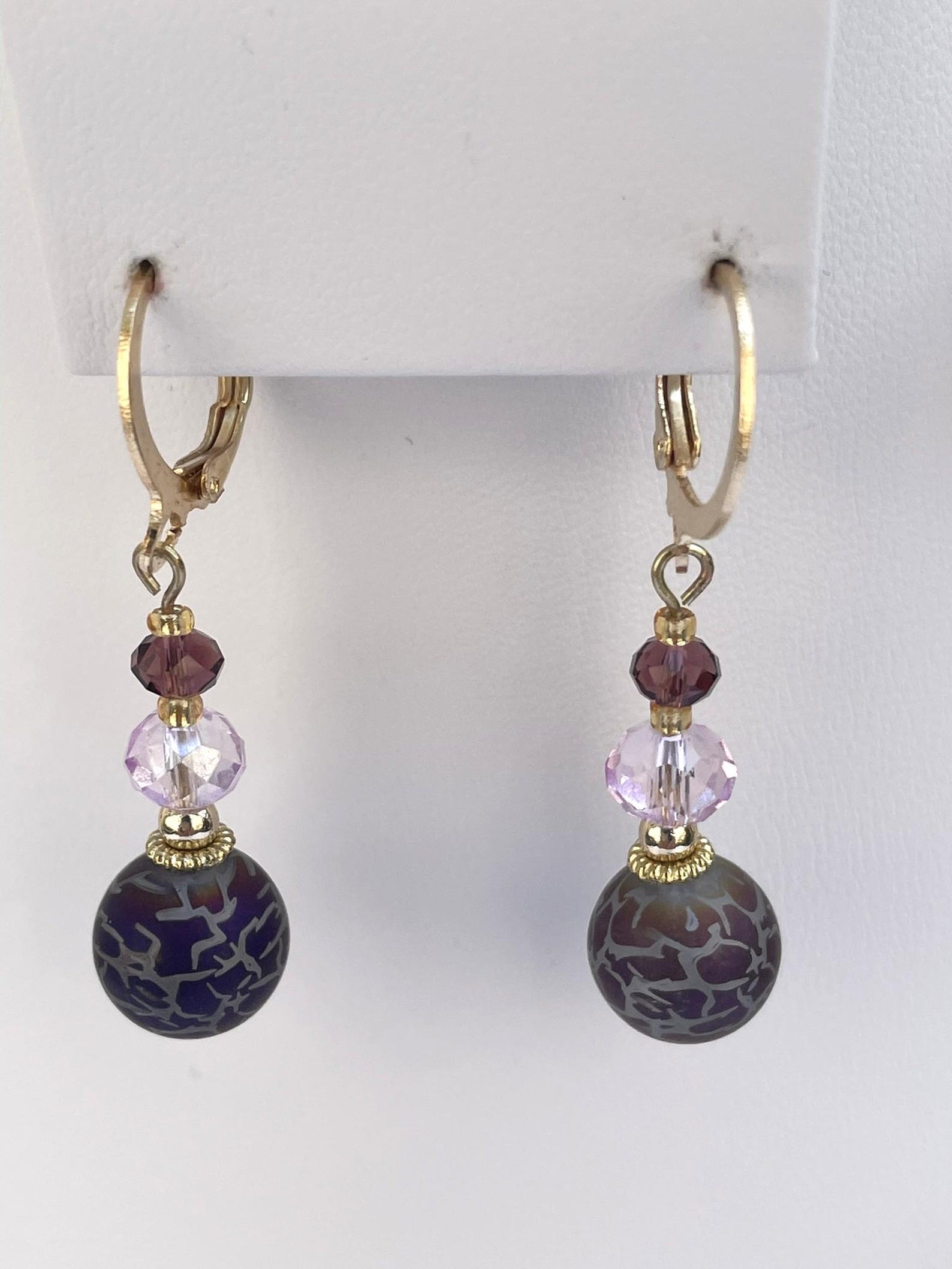 Unique Purple and Gold Color Necklace Set. One of the Kind Design. - Etsy