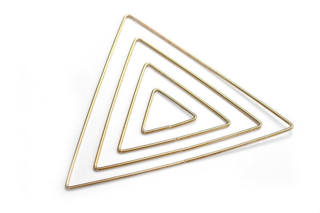 Triangle Metal Macrame Hoop- GOLD TONE- Dream Catcher, Wreath Frame ...