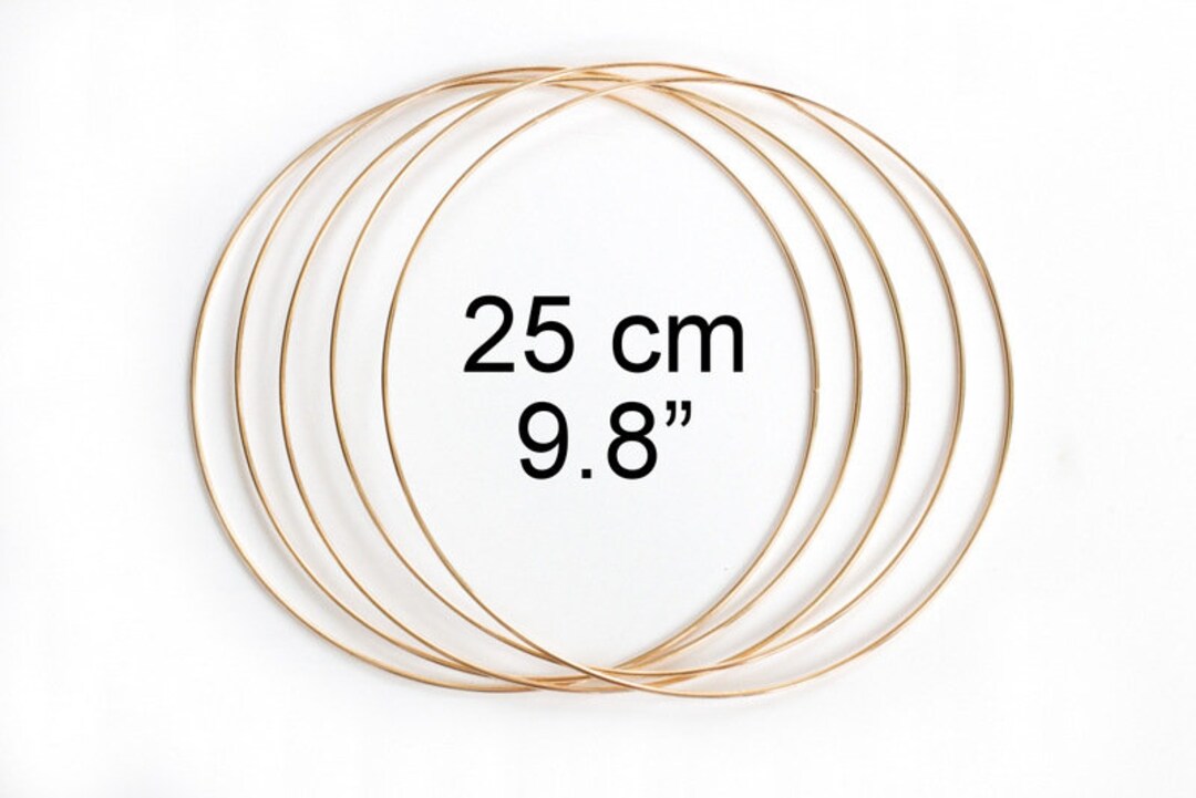 25 Cm (9.8") Macrame Metal Craft Ring Hoop- PACK of 1, 5 or 10- GOLD ...