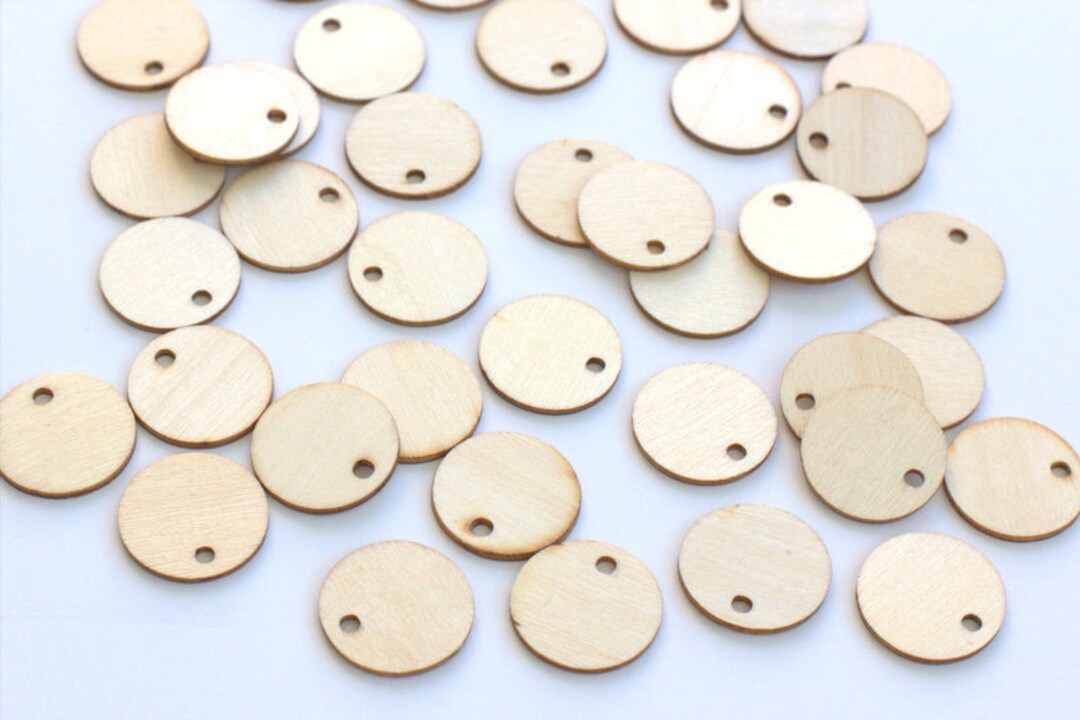 Wood Circle Tags With Hole Laser Cut Round Unfinished Shapes 25 Pieces ...