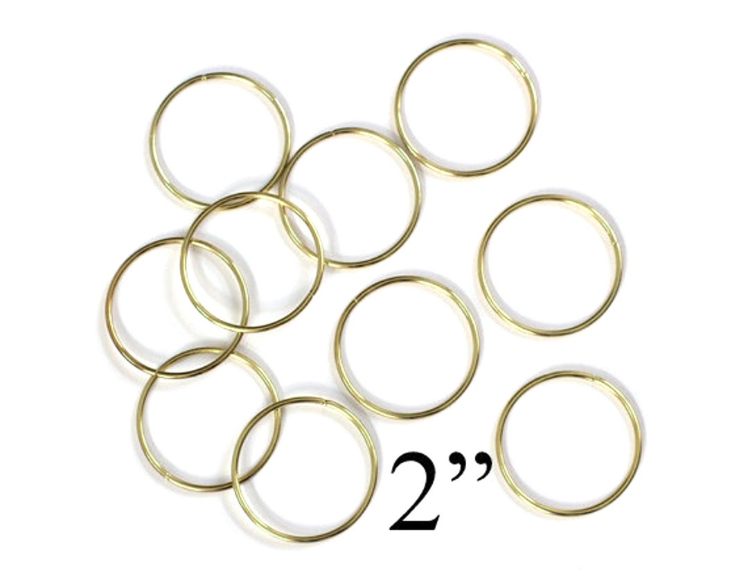 2" (5 Cm) Macrame Metal Craft Ring Hoops- PACK OF 5, 10 or 25- Gold ...